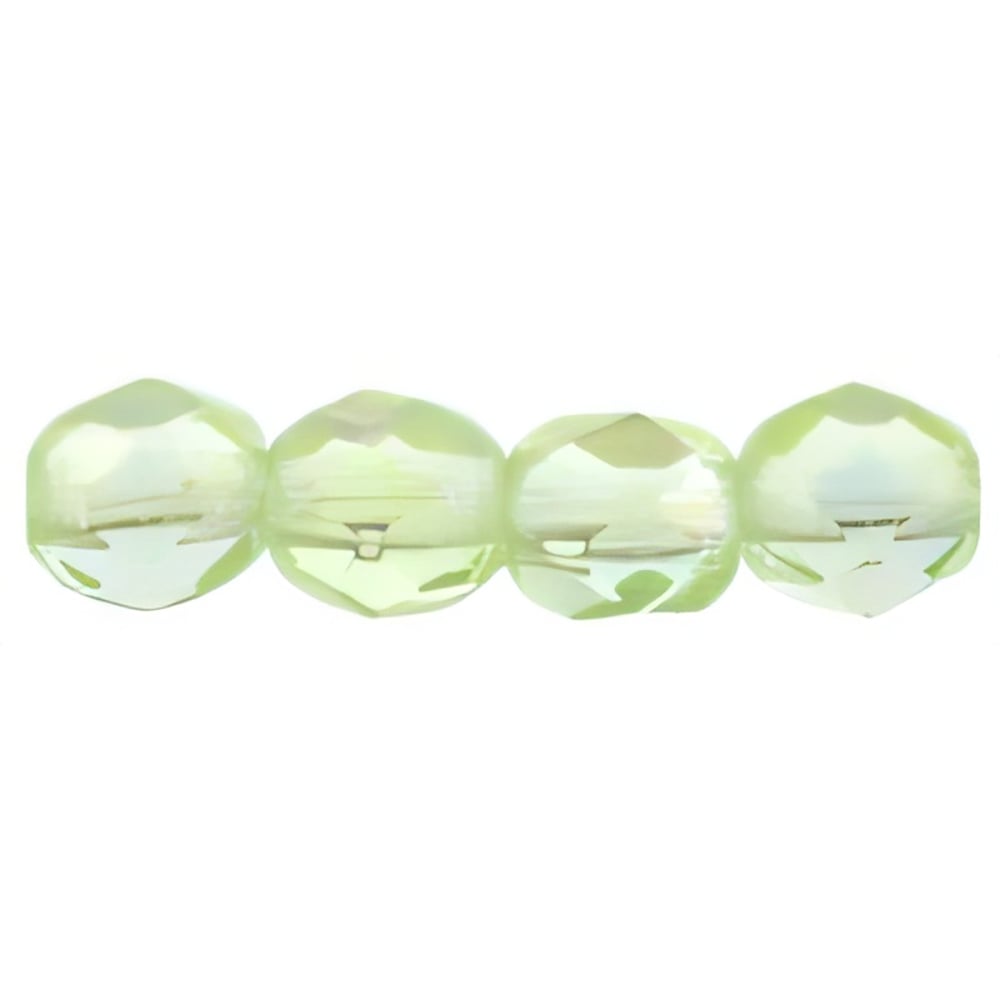 Czech Fire-Polish 4mm Luster Iris - Peridot (50pcs) — Beadaholique