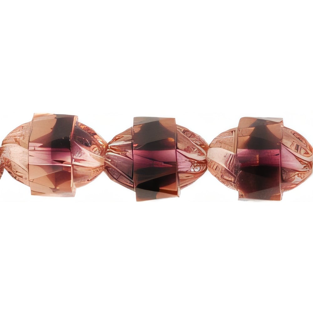 Czech Antique Style Faceted 10 x 8mm - Oval Rosaline/Amethyst (25pcs ...