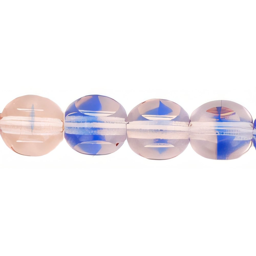 Czech German Style Triangle 6mm Lt Pink/Blue (25pcs) — Beadaholique
