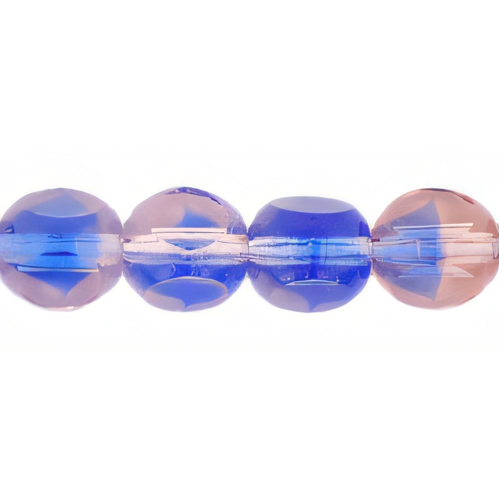 Czech German Style Triangle 8mm Lt Pink/Blue (25pcs) — Beadaholique
