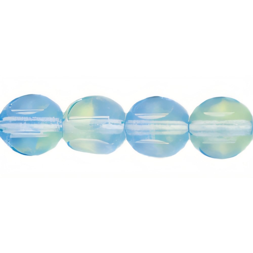 Czech German Style Triangle 8mm Blue/Lt Green (25pcs) — Beadaholique