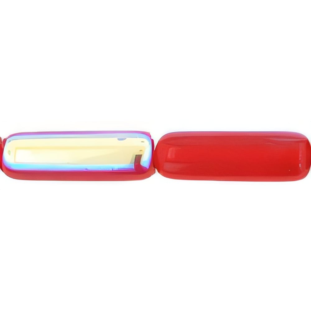 Czech Long Tubes 14 x 4mm Siam Ruby AB (25pcs) — Beadaholique