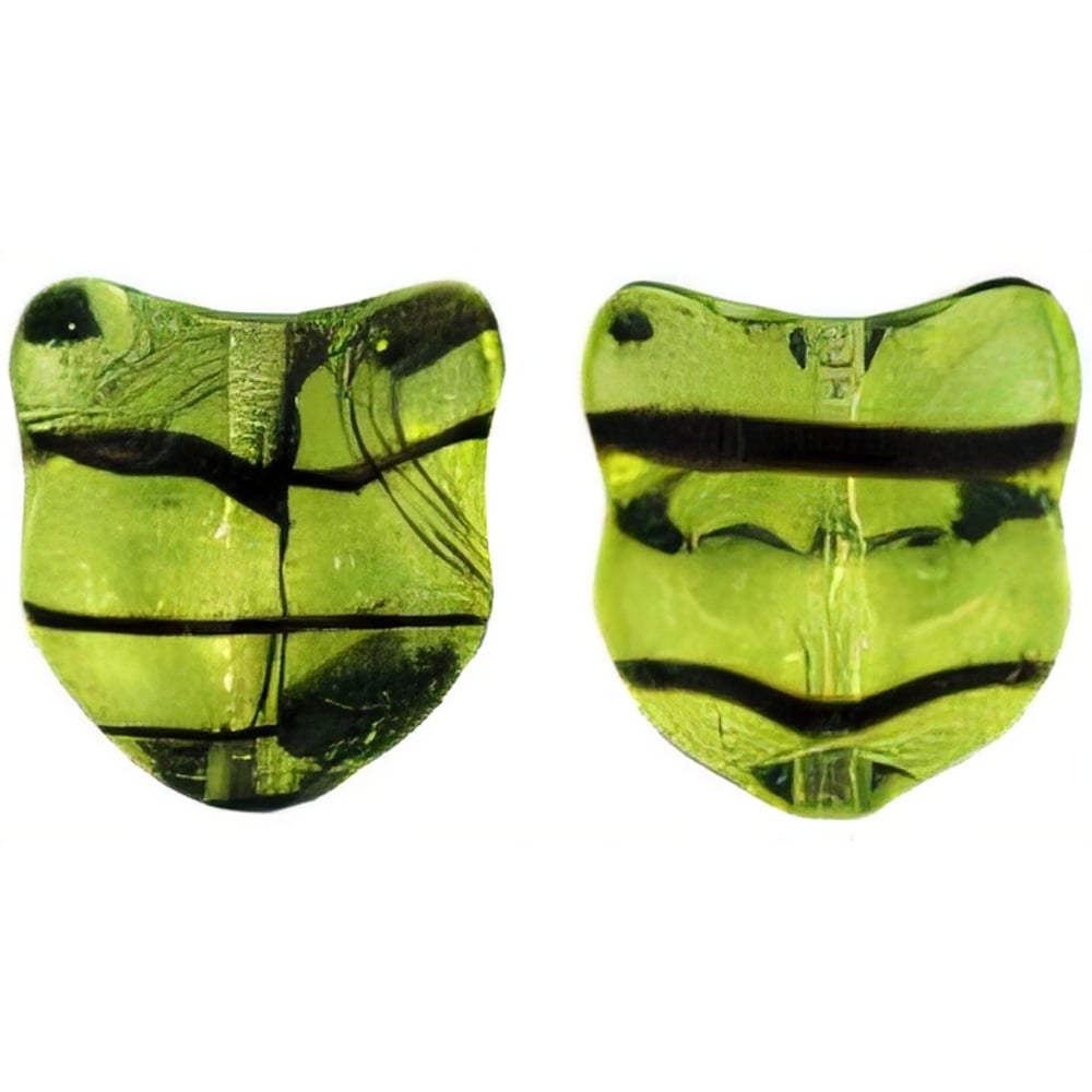 Czech Cat Faces 13mm: Jonquil Tortoise (25pcs) — Beadaholique