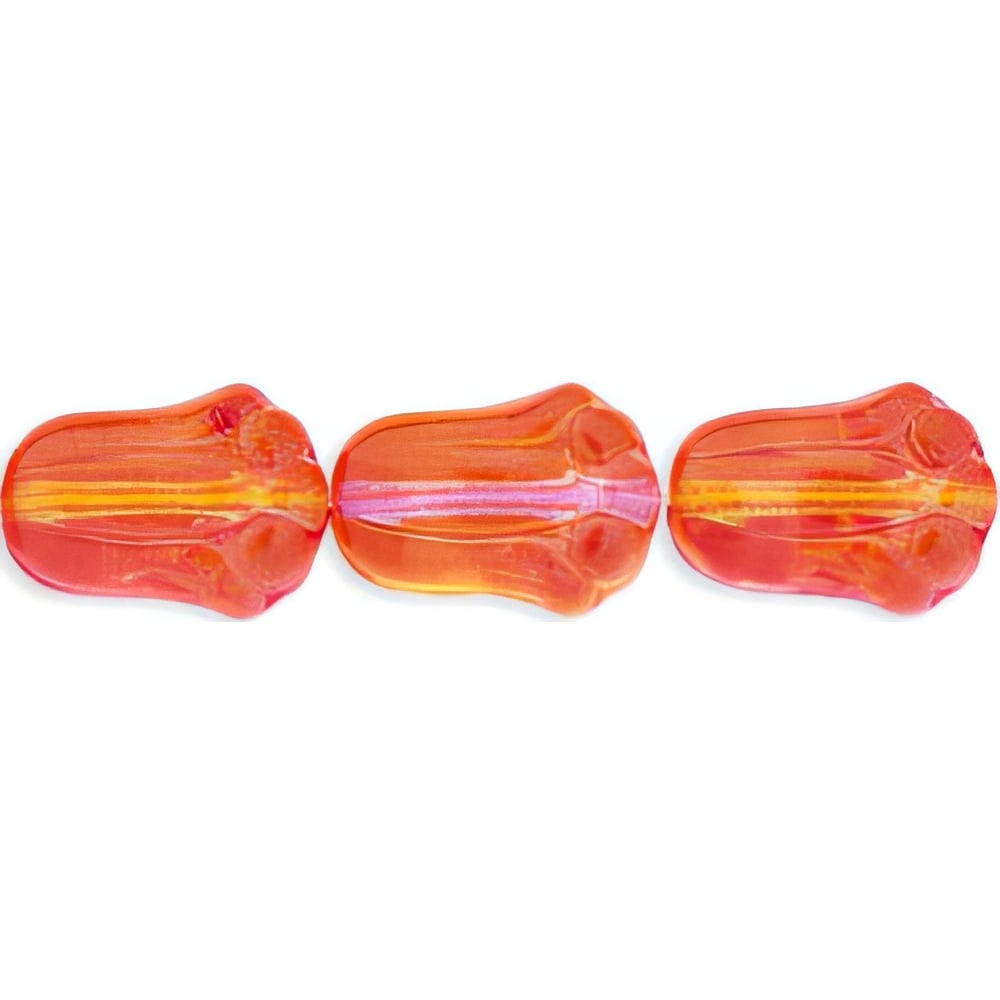 Czech Tulips 12 x 8mm Dual Coated - Fuchsia/Lemon (25pcs) — Beadaholique