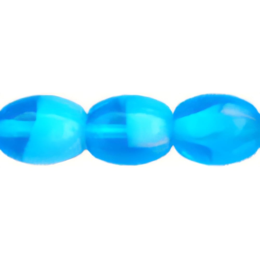 Czech Rice Beads 11 x 9mm Capri Blue/White (25pcs) — Beadaholique