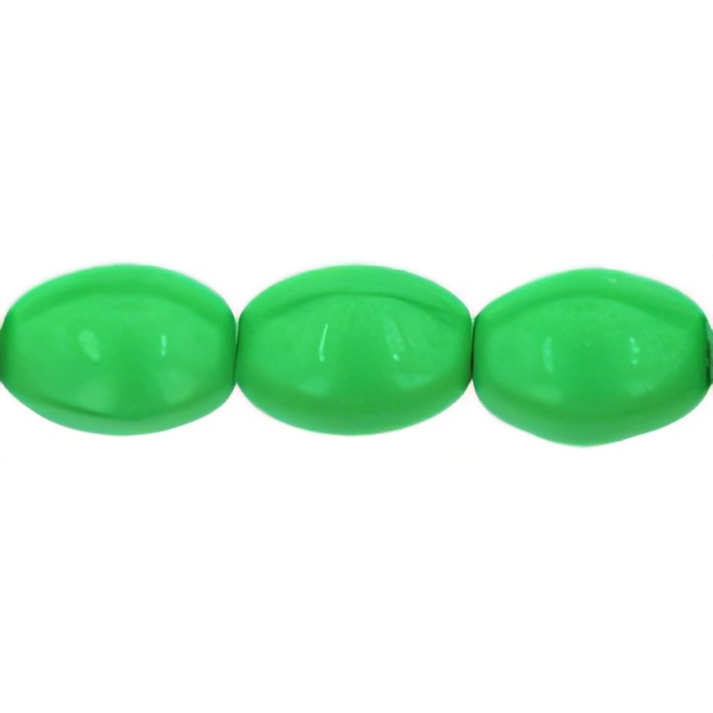 Czech Rice Beads 8 x 6mm Opaque Green (25pcs) — Beadaholique