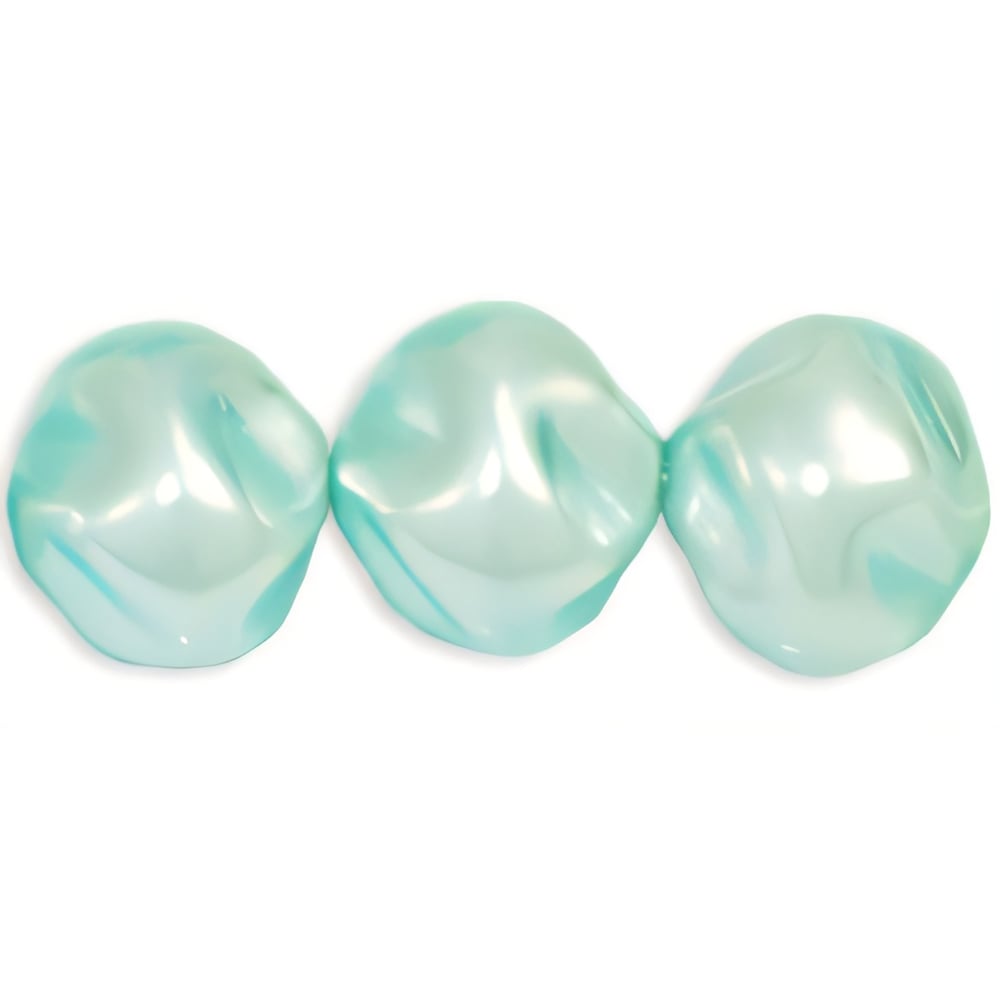 Czech Pearl Coat - Whirl Round 10mm: Pearl - Baby Blue (50pcs ...