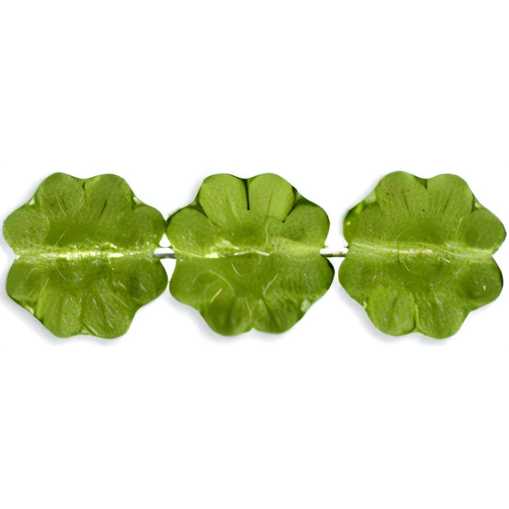 Czech Daisy Discs 9mm Olivine (25pcs) — Beadaholique