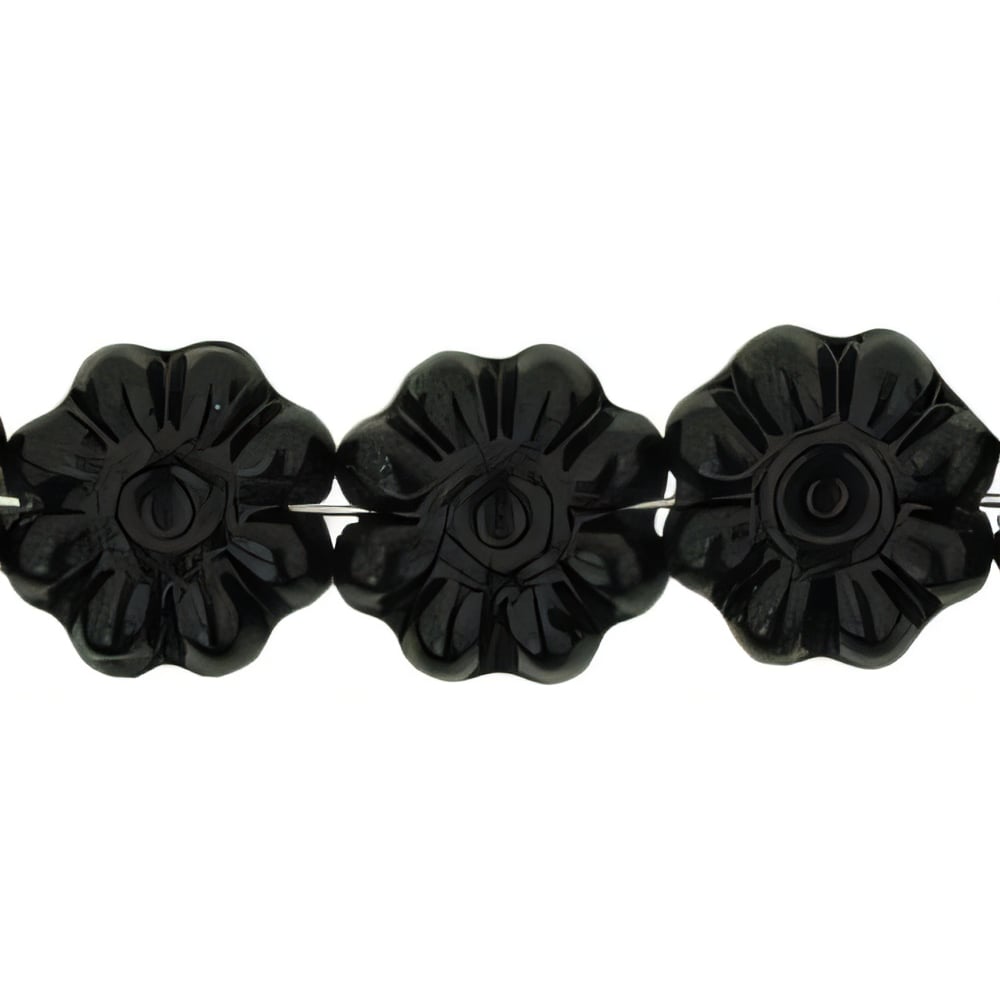 Czech Daisy Discs 12mm Jet (25pcs) — Beadaholique