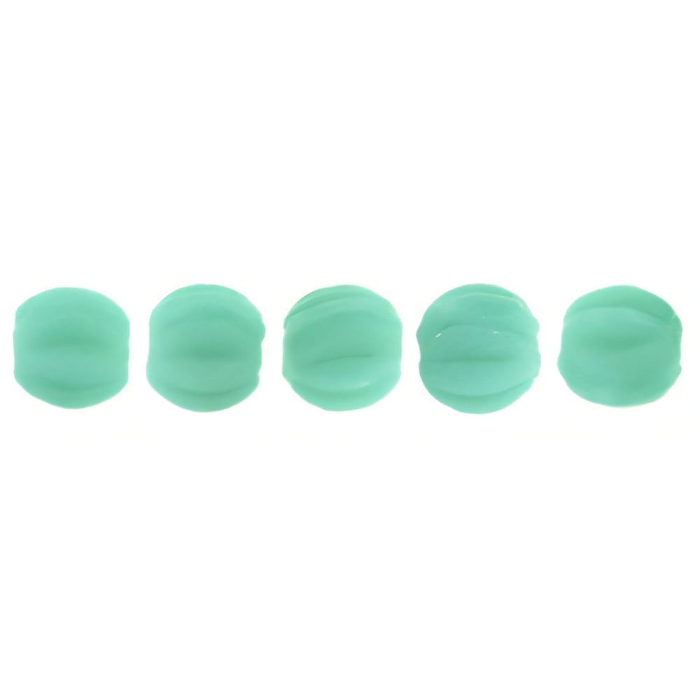 Czech Melon Round 3mm Matte - Turquoise — Beadaholique