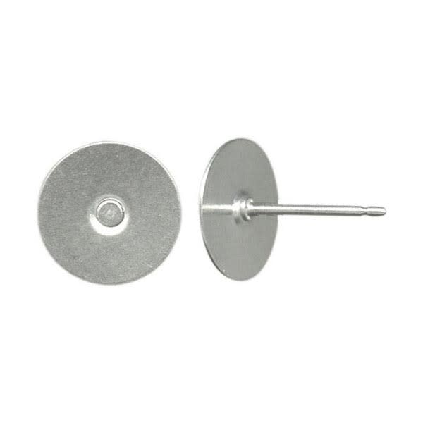 Earring Findings, 9.5mm Long Post with 10mm Glue On Pad, Titanium (10 ...