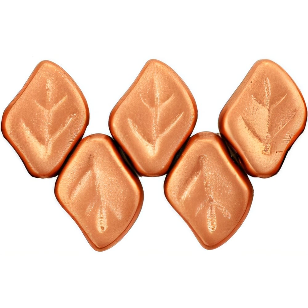 Czech Leaves 12 x 9mm Matte - Metallic Copper (25pcs) — Beadaholique