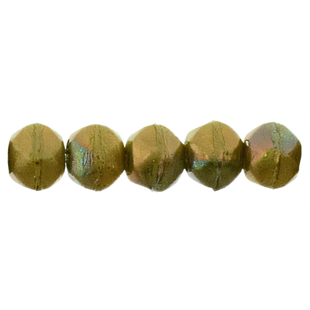 Czech English Cut Round 3mm Oxidized Bronze Chartreuse (50pcs) — Beadaholique