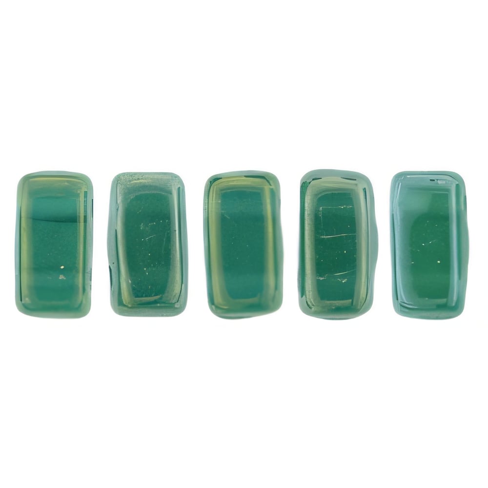 Czech CzechMates Bricks 6 x 3mm Luster Iris - Atlantis Green (50pcs ...