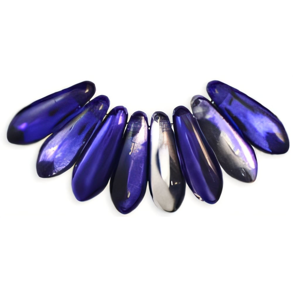 Czech Dagger 10 x 3mm Coated Metallic Purple (100pcs) — Beadaholique