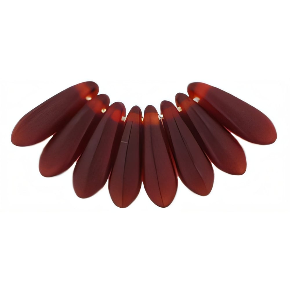 Czech Dagger 10 x 3mm Matte - Garnet (100pcs) — Beadaholique
