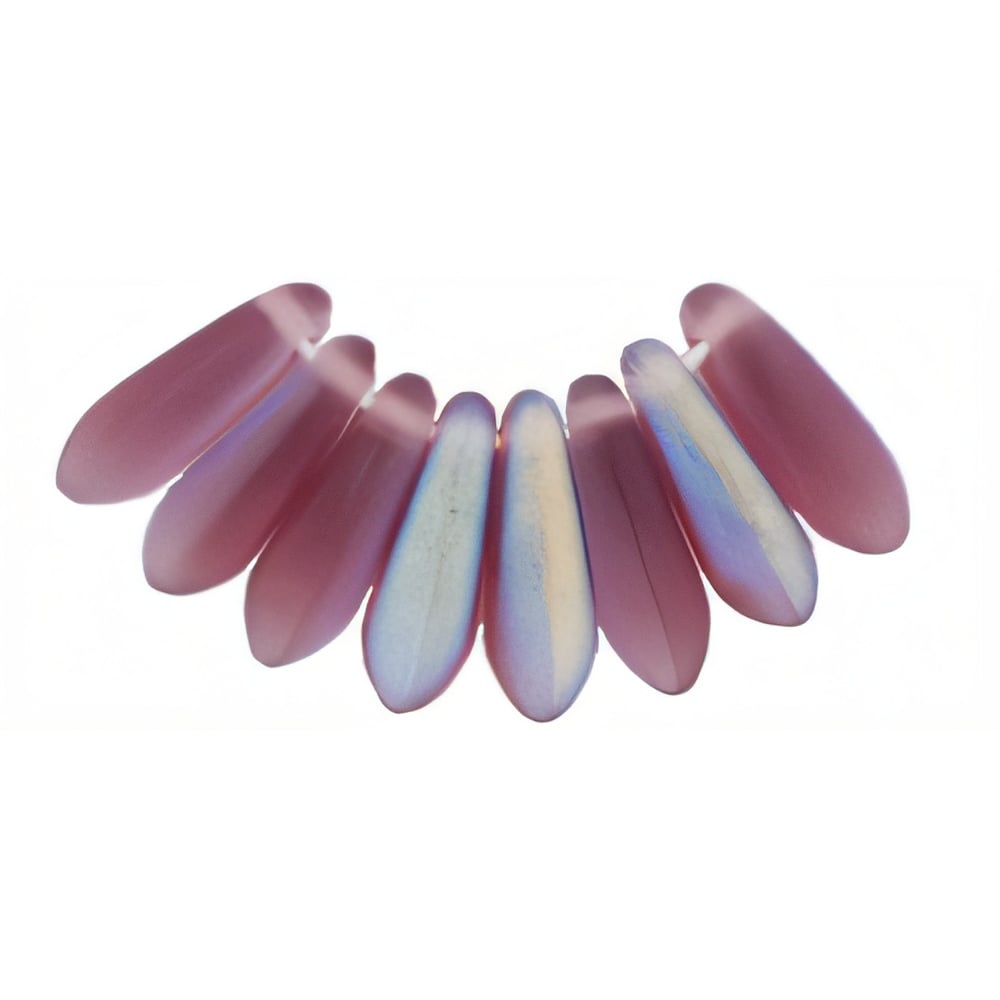 Czech Dagger 10 x 3mm Matte - Amethyst AB (100pcs) — Beadaholique