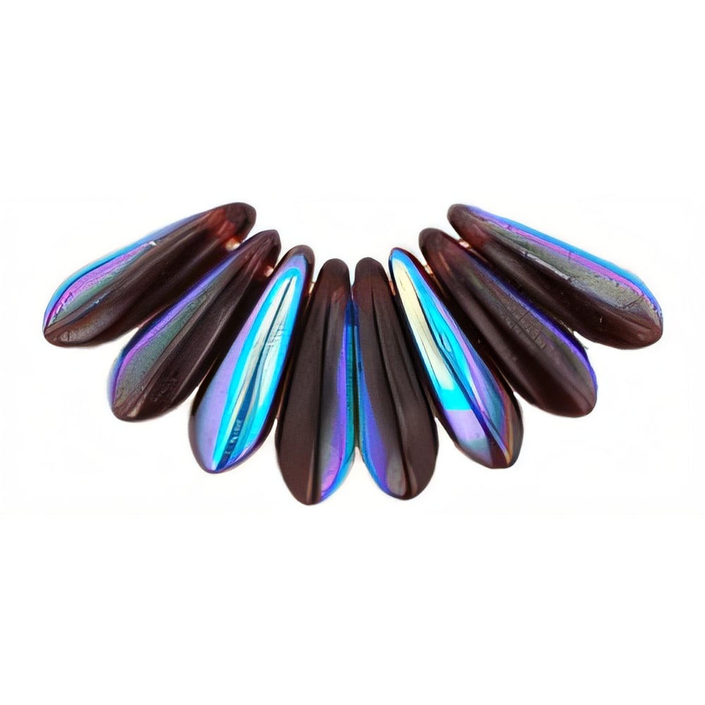 Czech Dagger 10 x 3mm Garnet AB (100pcs) — Beadaholique