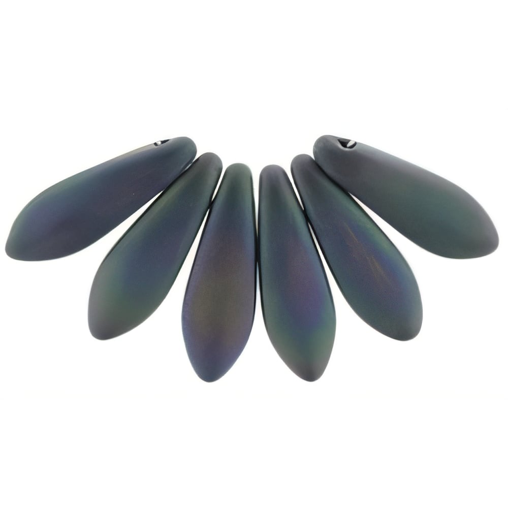 Czech Dagger 16 x 5mm Matte - Iris - Purple (50pcs) — Beadaholique