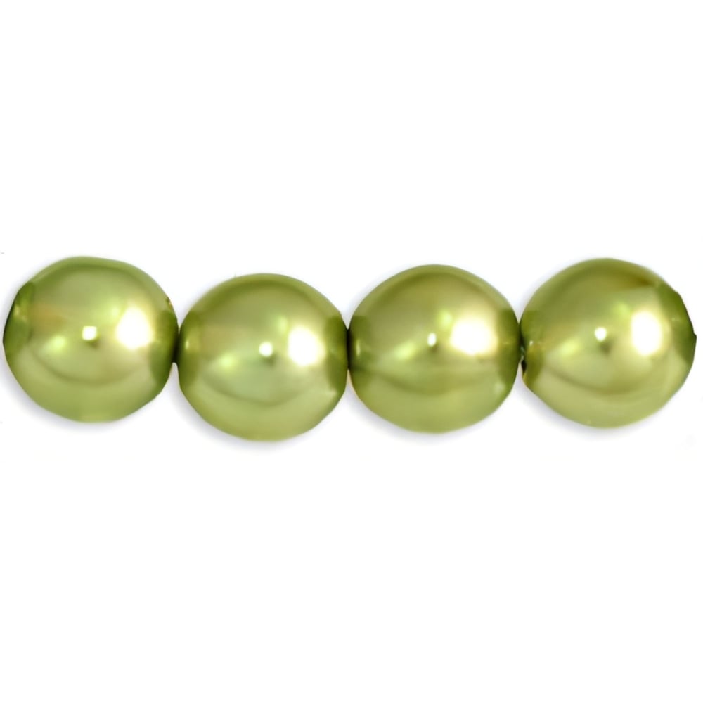 Czech Pearl Lights - Round 6mm Pearl Lights - Lt Olive (75pcs ...