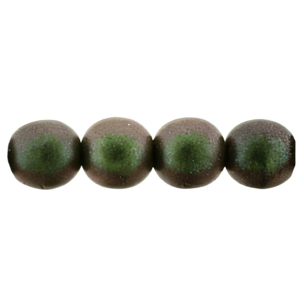 Czech Round Beads 6mm Polychrome - Olive Mauve (50pcs) — Beadaholique