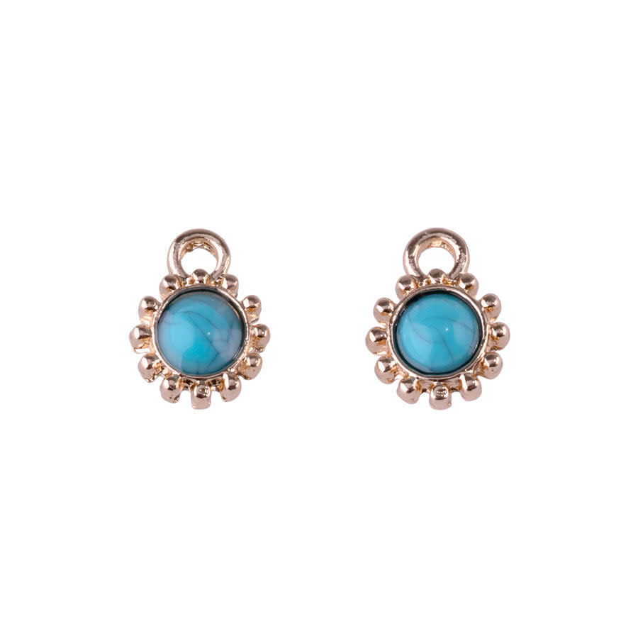 12mm Round Faux Turquoise Charms from the Global Collection - Gold ...