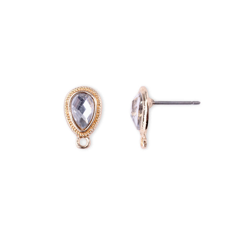 14mm Tear Drop Post Earrings with Crystal Embellishment from the Glam ...