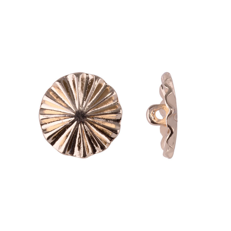 17mm Radial Design Shank Button from the Global Collection - Gold ...