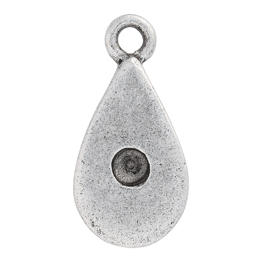 Bezel Charm, Drop with Bezel for PP24 Chaton, Antiqued Silver, by Nunn ...