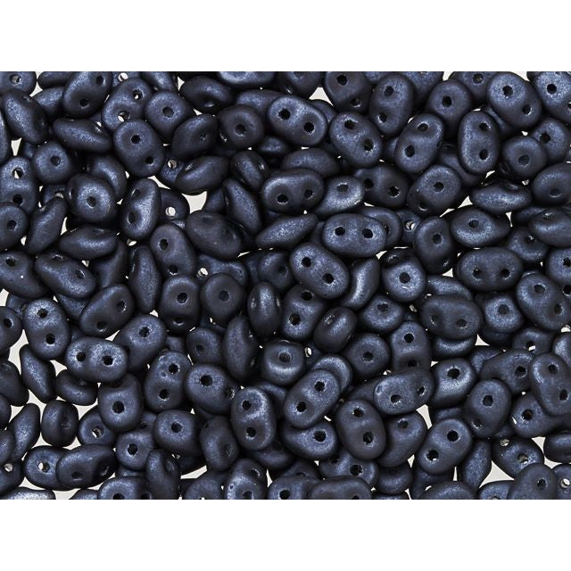 Matubo SuperDuo 2 x 5mm Metalust Matte Steel Blue 2-Hole Seed Bead 2.5 ...