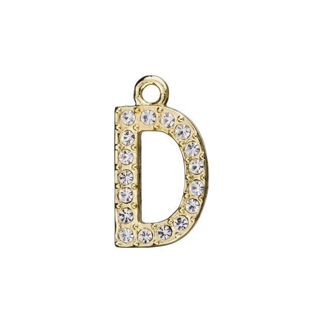 Alphabet Pendant, Letter 'D' 12.5mm, Gold Finish (1 Piece) — Beadaholique