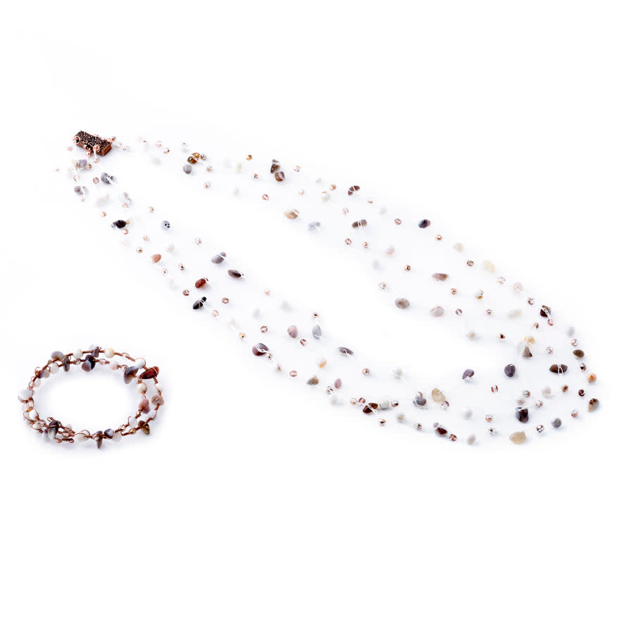The Elements Collection Multi Strand Necklace and Bracelet Set Kit - Earth - Limited Edition ...