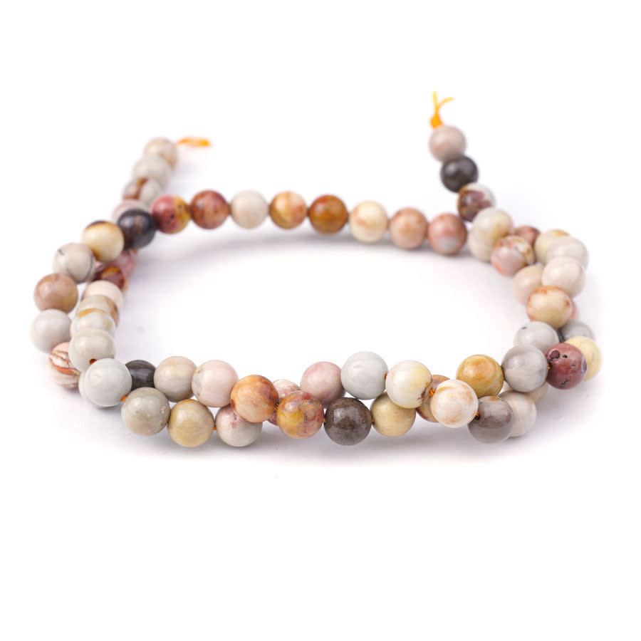 Polychrome Jasper 6mm Round Pink - 15-16 Inch — Beadaholique