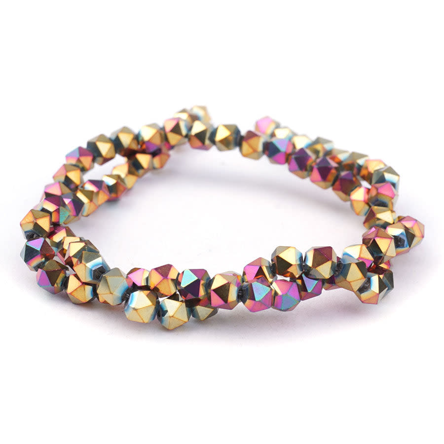 6mm Metallic Rainbow Red Star Cut Glass Beads — Beadaholique