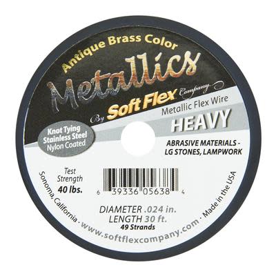Soft Flex HEAVY Gauge 0.024 Inch Diameter Beading Wire - Antique Brass ...