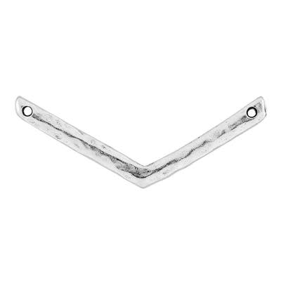 31mm Antique Silver Textured 'V' Shaped Connector — Beadaholique