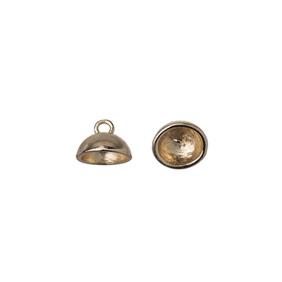 8mm OD (6mm ID) Bead Cap with Loop Inside - Gold Plated — Beadaholique