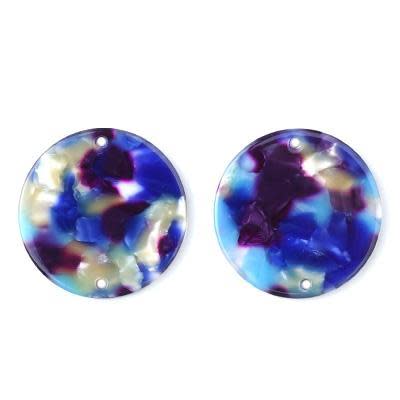 30mm Multi Color Pastels Acetate Two Hole Coin Connector (1 Pair ...