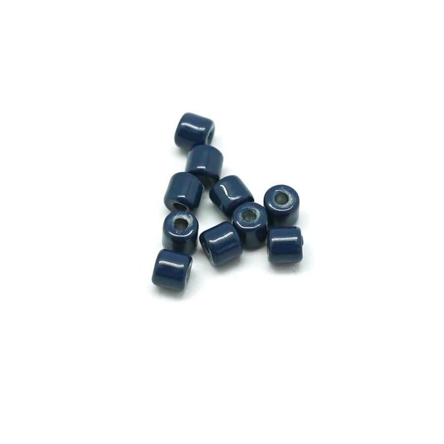 3mm Navy Enamel Tube Bead (10 Pieces) — Beadaholique