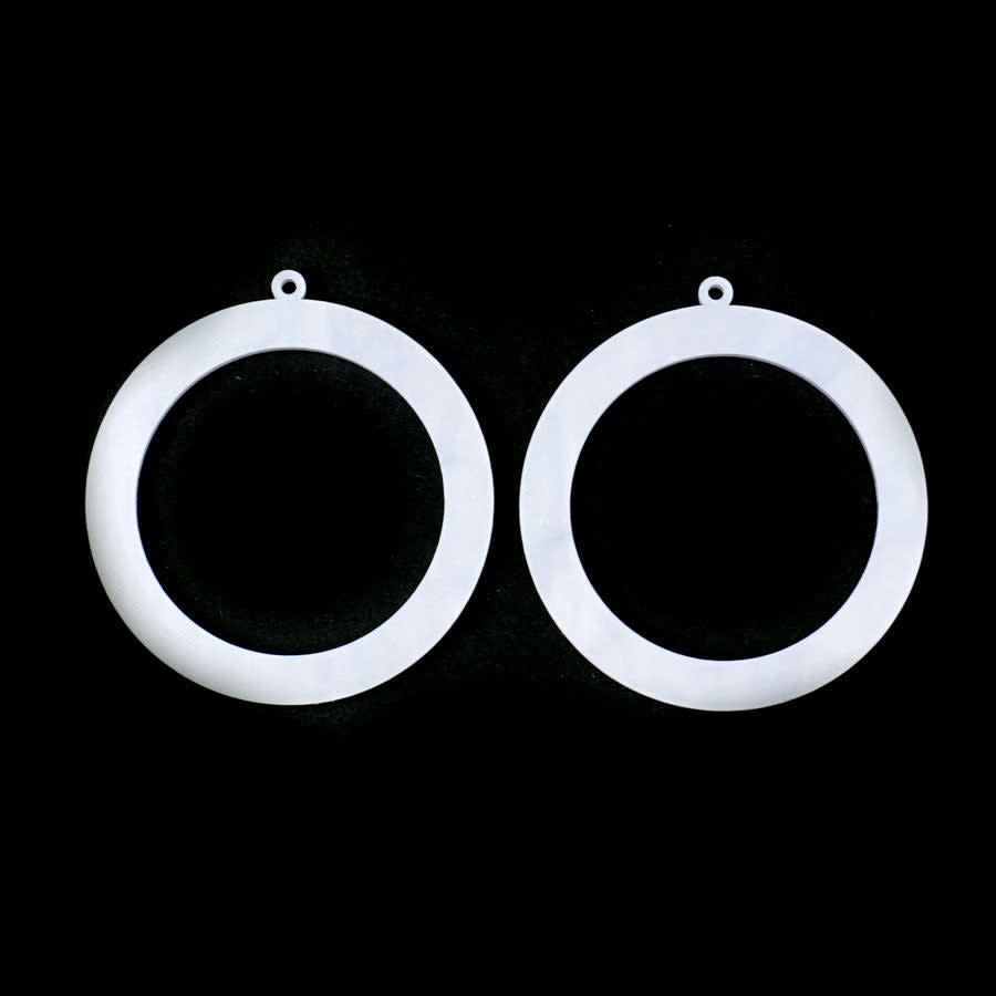 50mm Hoop with Top Loop Acrylic Component Set - Pearl White (1 Pair ...
