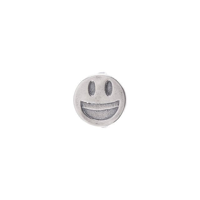 Slider Bead, Smiley Face Emoji 11x10mm, by BB Benbassat, Antiqued Silv ...