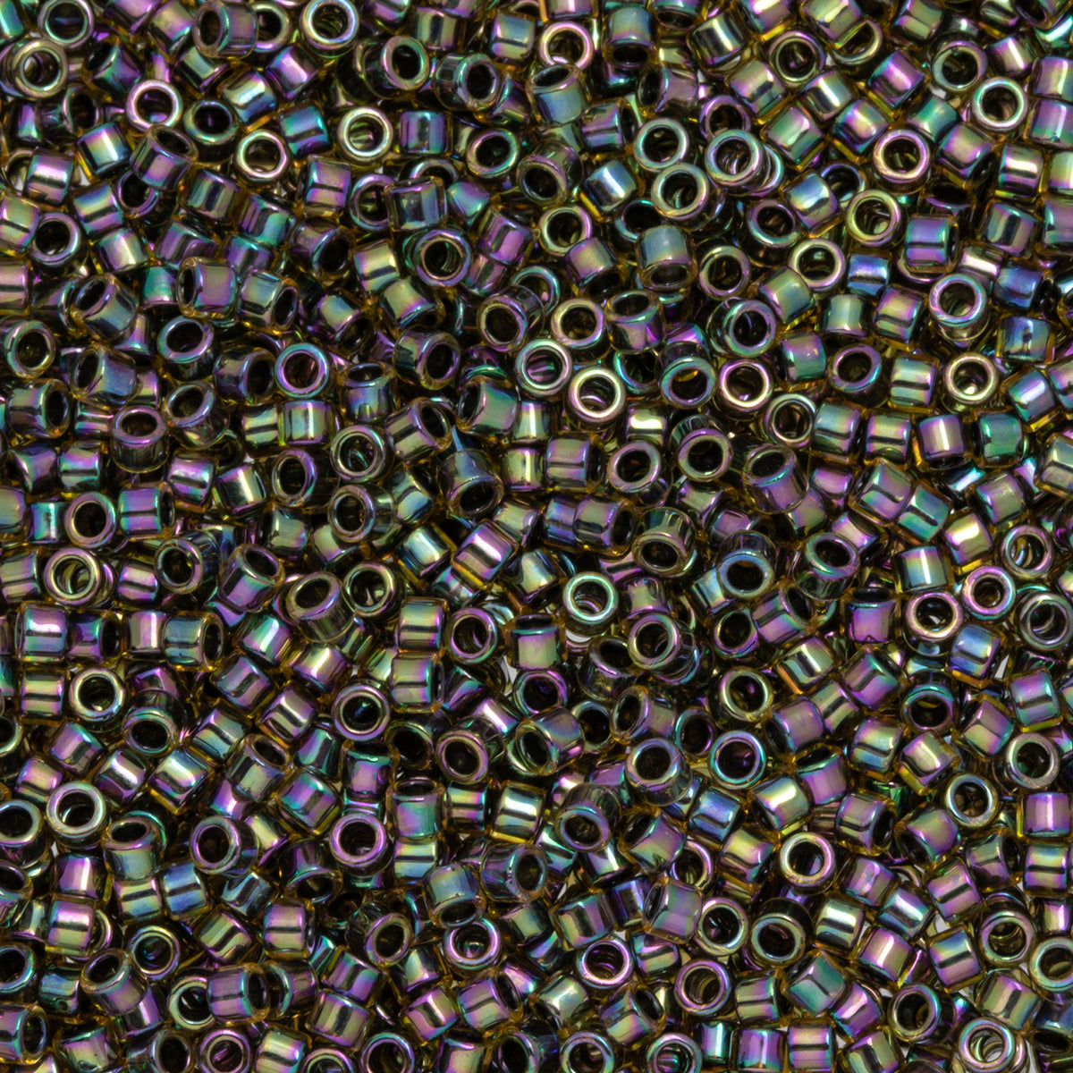 Toho Aiko Seed Beads, 11/0 #245 'Jet-Lined Jonquil Rainbow' (4 Grams ...