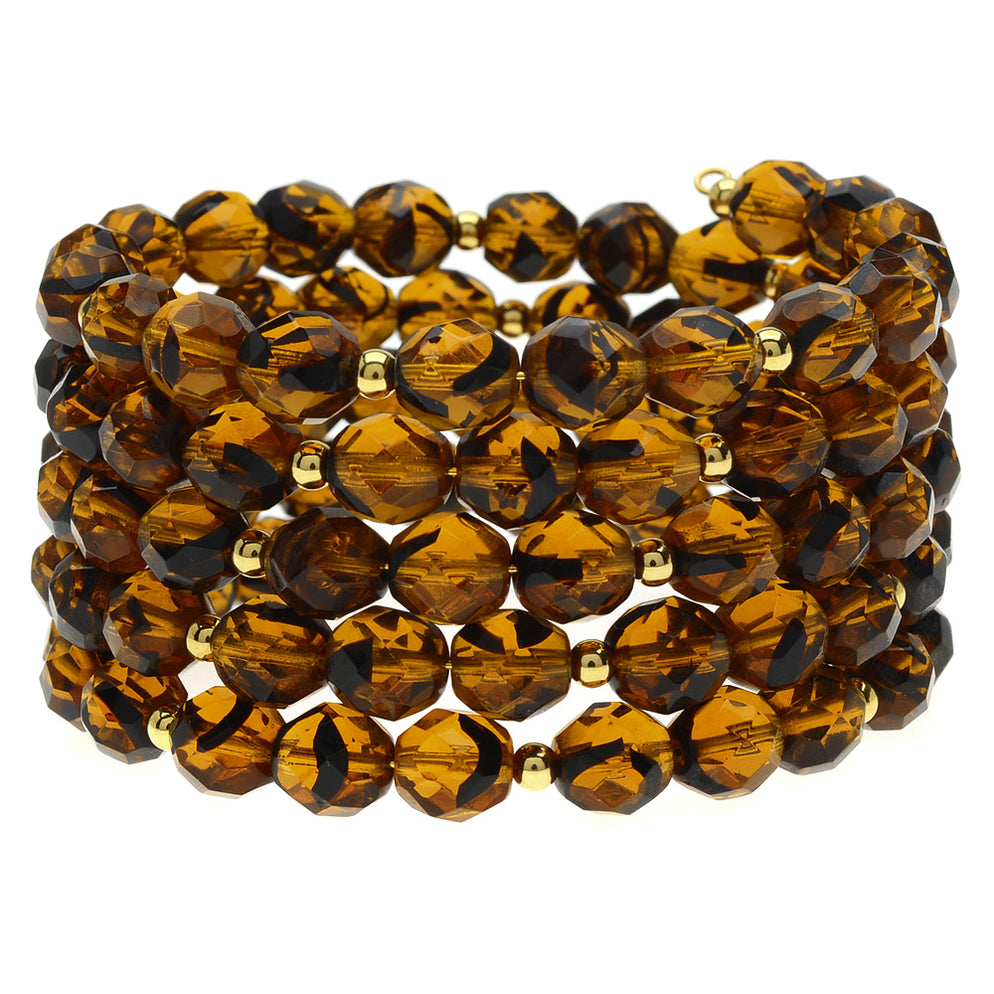Tortoise Shell Memory Wire Bracelet — Beadaholique