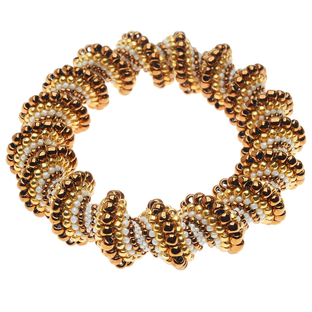 Toffee Swirl Cellini Spiral Beaded Bangle — Beadaholique
