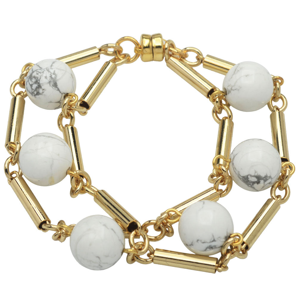 White Howlite Ladder Chain Bracelet — Beadaholique