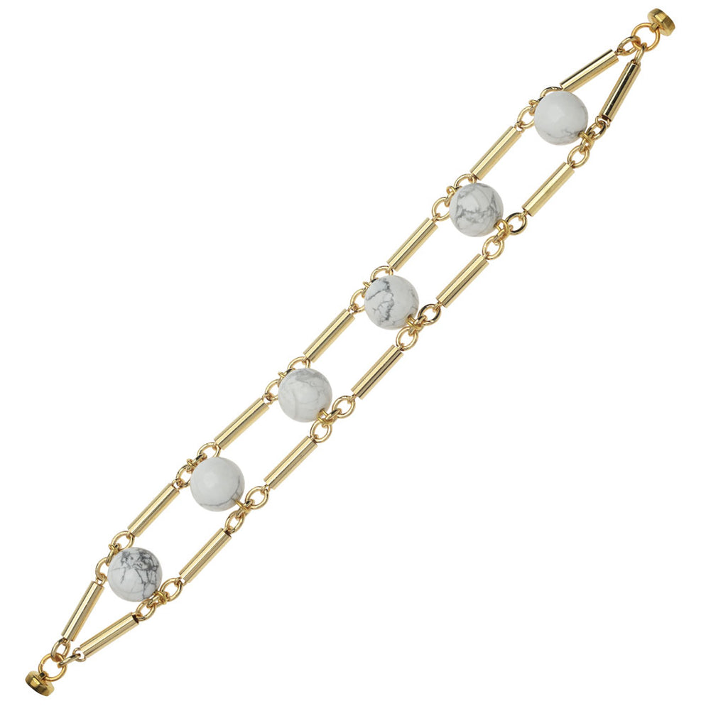White Howlite Ladder Chain Bracelet — Beadaholique