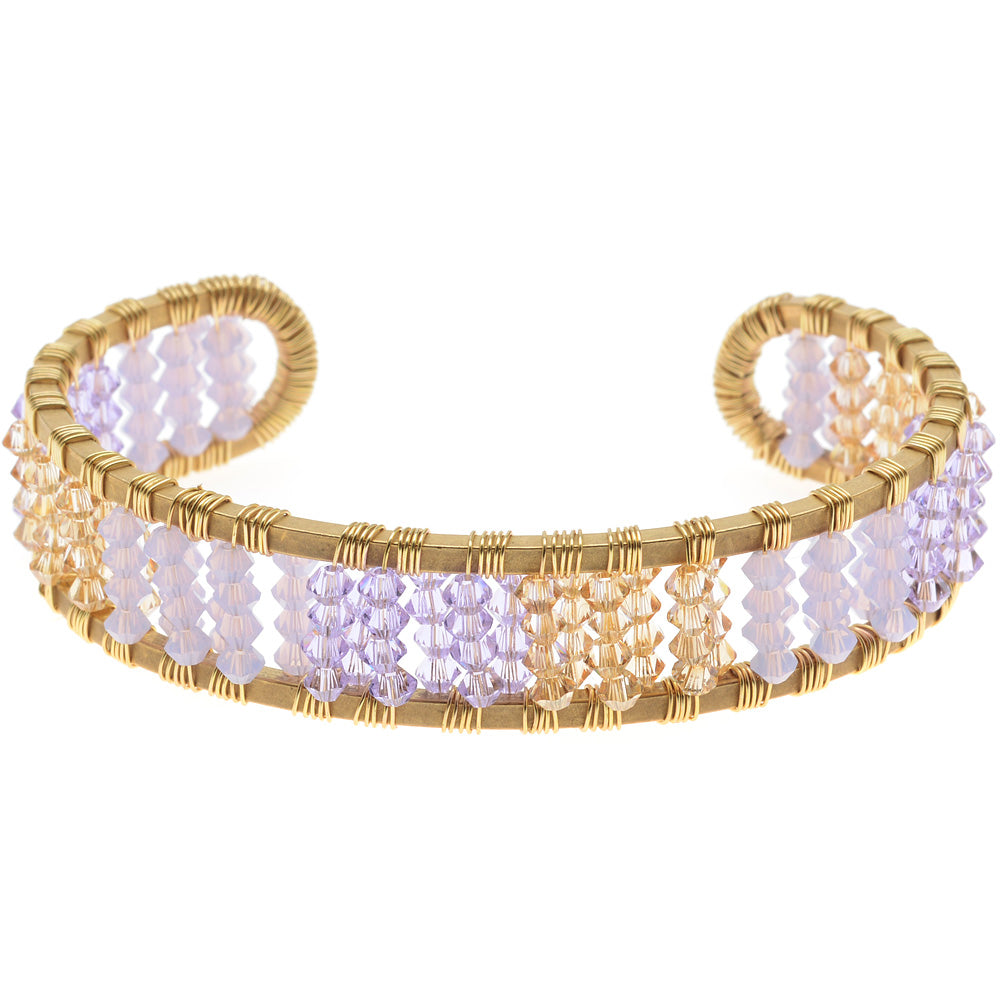 Retired - Radiant Spring Wire Wrapped Beaded Cuff Bracelet — Beadaholique