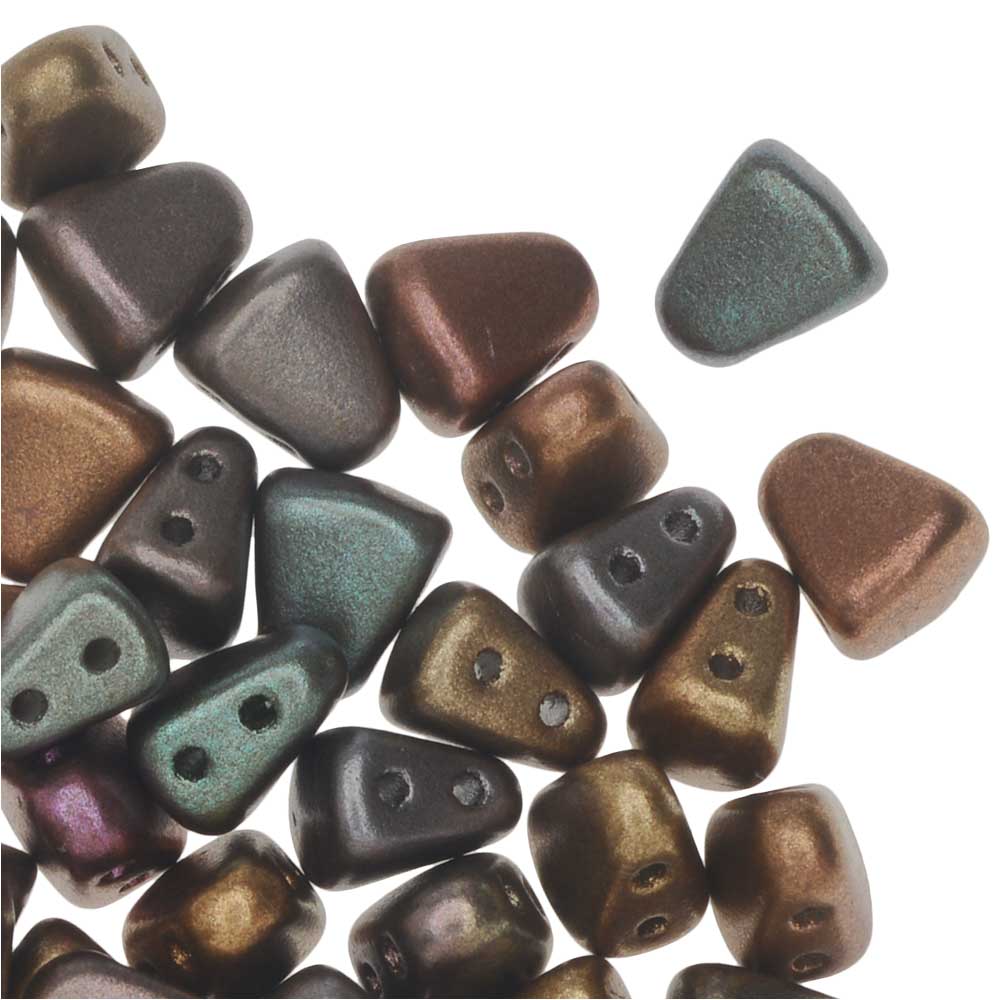 Czech Glass Matubo, Triangular 2-Hole Nib-Bit Beads 5.5x6mm, Matte - M ...