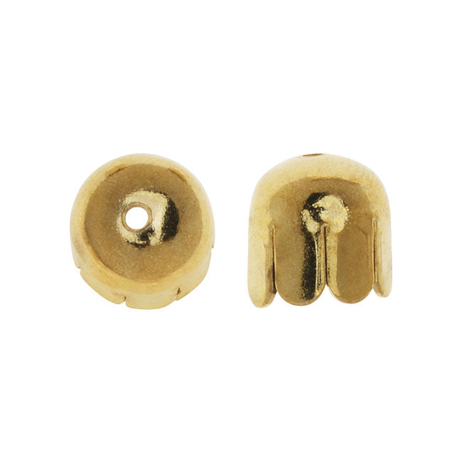 Capsule Bead Caps, with Flaps 8x8mm, Antiqued Gold Plated (25 Pieces ...
