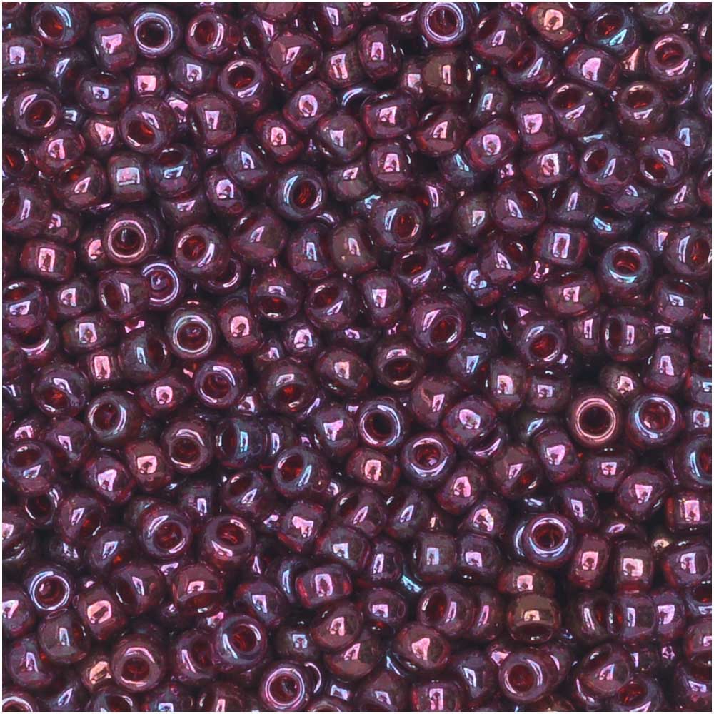 Miyuki Round Seed Beads, 11/0 Size, #313 Cranberry Gold Luster (8.5 ...